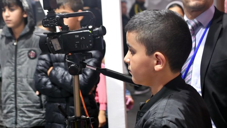 The student Journalist Aicha, from "City School" in Fez, in an ...